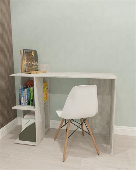 ᐉ Стіл письмовий S 12 з полицями ДСП 1200х520х870 мм Бетон 13011458 • Краща ціна в Києві