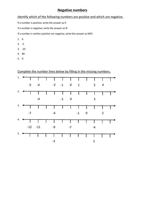 Negative Numbers Worksheet Time To The Hour Area And Perimeter Math Interactive Number