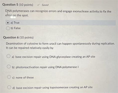 DNA Polymerases Can Recognize Errors And Engage Chegg Com
