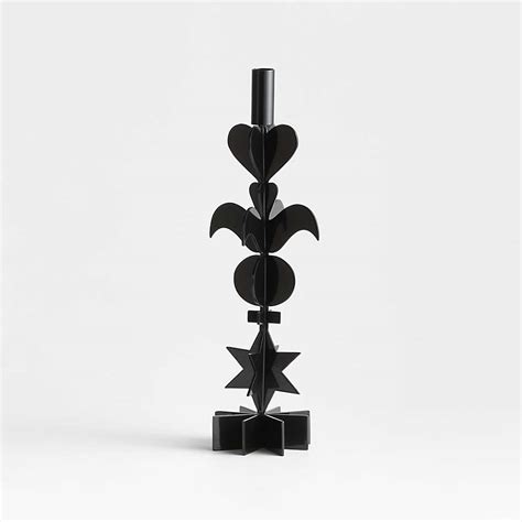 Picado Medium Black Metal Taper Candle Holder 15 By Lucia Eames Reviews Crate And Barrel Canada