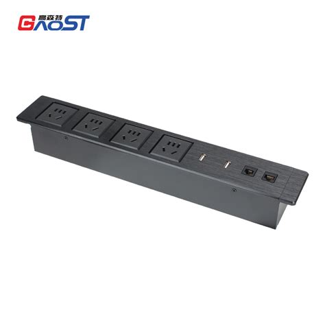 2 USB A CAT6 CAT3 Multimedia Socket With 4 China Outlets For Conference Recessed Power Strip