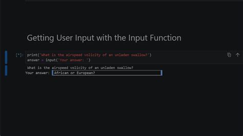 Lesson 4 Getting Input From The User Youtube