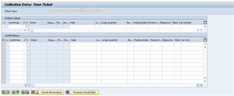 Corr Sap Tcode Collective Entry Of Confirmations