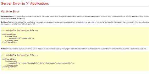 Disable ASP NET Custom Errors In Web Config HeelpBook
