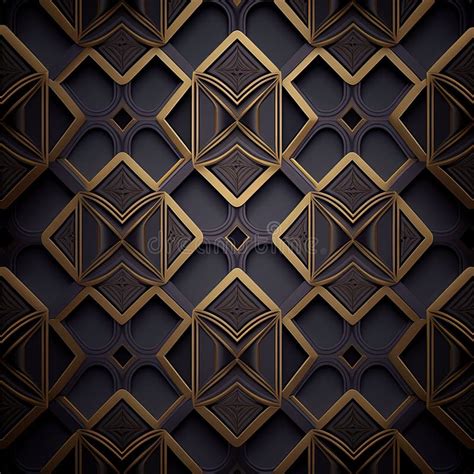 Geometric Pattern With Geometric Forms Gold And Dark Blue Texture