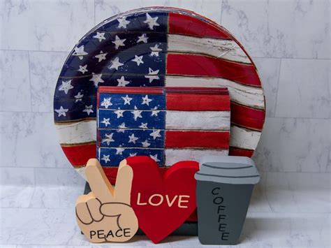 Peace Love Paper Plate Holder Napkin Holder For Kitchen Decor