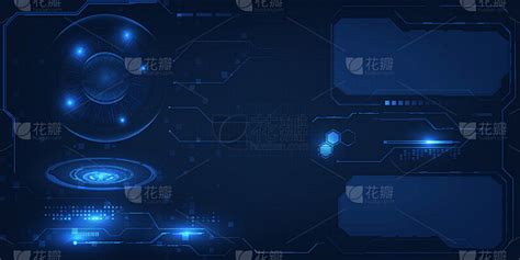 数字高科技界面面板的矢量插图。