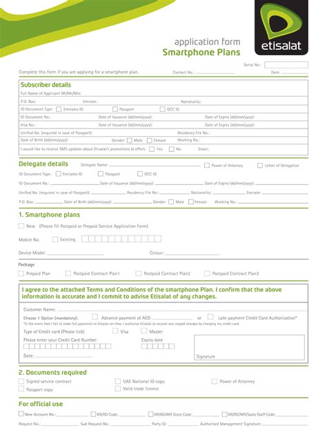 AE Etisalat Application For Existing Customers Form Fill Online Printable Fillable Blank