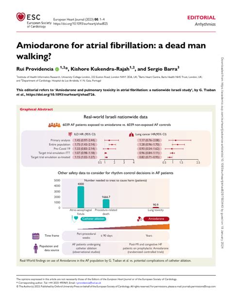 Amiodarone For Atrial Fibrillation Pdf Clinical Medicine Drugs