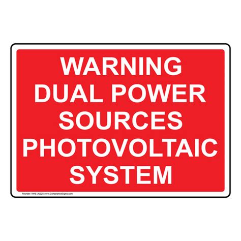Electrical Sign Warning Dual Power Sources Photovoltaic System