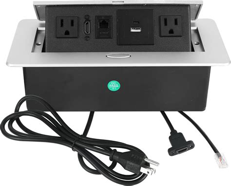 Table Pop Up Power Strip Date Hub Connection Box With Outlet Network Hdmi For Office