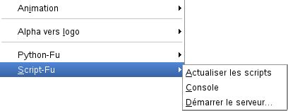 Le Sous Menu Script Fu