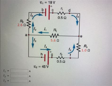 solved find the currents in a flowing in the circuit in