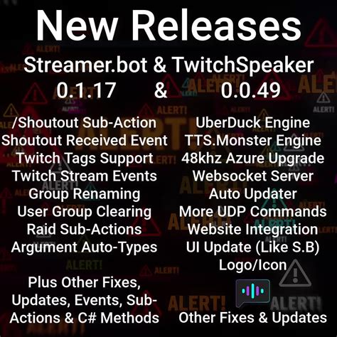 Streamer Bot On Twitter New Releases Https T Co LMli T Nc TwitchSpeaker Too Much Cool
