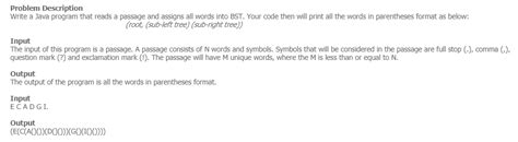solved in java write the main program and modify the bst