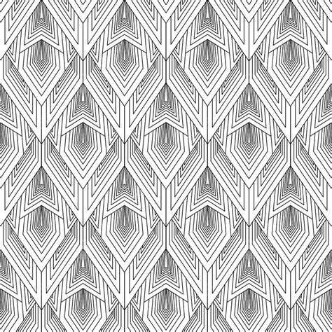 Black And White Geometric Vector Seamless Pattern Background Drawing