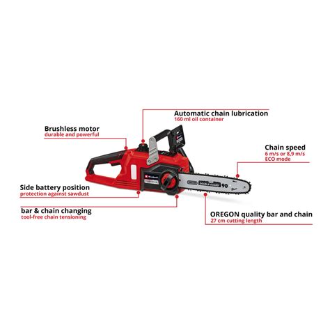 Einhell 4600010 Pxc 18v Cordless Brushless Chainsaw 27cm Cutting Length Body Only Sgs