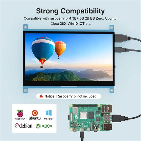 หน้าจอแสดงผล 7inch Lcd Diy Hdmi Display Touch Screen 1024x600 Ultra Hd สําหรับ Raspberry Pi