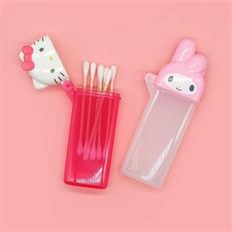 산리오 산리오 면봉 케이스 헬로키티 마이멜로디 보관함 귀여운 수납 핑크 고양이 소품 위시버킷