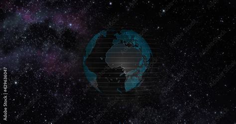 big data 3d earth binary code surrounding globe rotating retro
