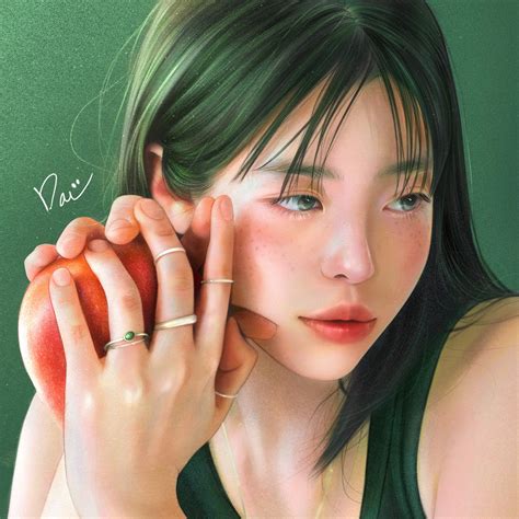 디지털 인물화 다라 Dara By 다라 Dara 포트폴리오 노트폴리오