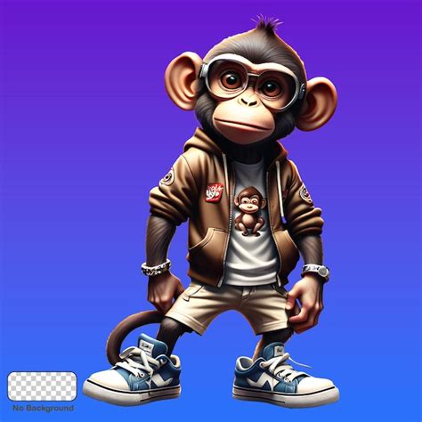 Premium Psd Monkey Hip Hop