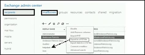 How To Export Mailbox To PST In Exchange 2013 With EAC Exchange Admin Center