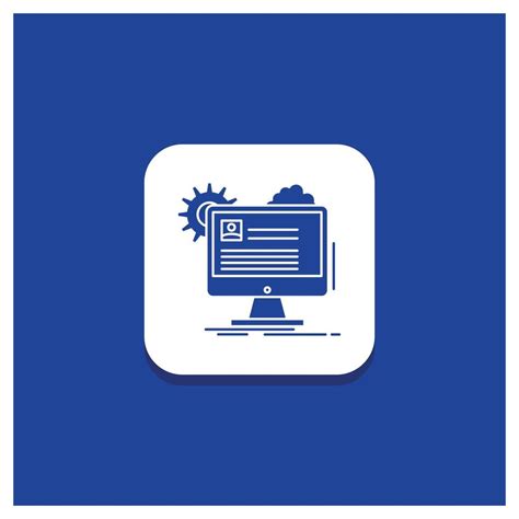 Blue Round Button For Account Profile Report Edit Update Glyph Icon 13031277 Vector Art At