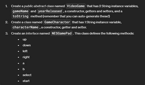 solved 1 create a public abstract class named that has 2