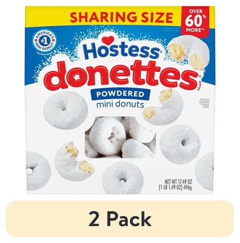 2 Pack Hostess Donettes Powdered Mini Donuts 1749 Oz Sharing Size