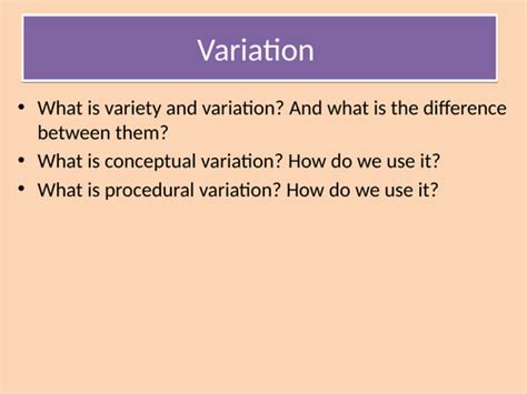 Conceptual And Procedural Variation Teaching Resources