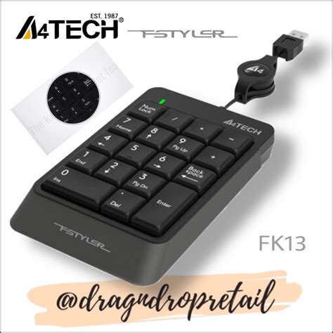 A4tech Fstyler Fk13 Retractable Sleek Compact Numeric Keypad Usb Numpad