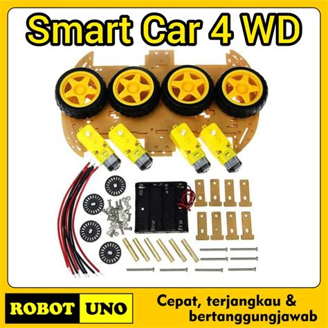 Jual Smart Car Robot 4 Wd Robot Chasis Smart Car 4 Wd Diy Shopee
