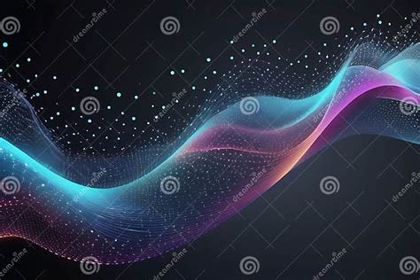 3d Abstract Waves Big Data Visualization Pulsating And Floating Waves Technology Background