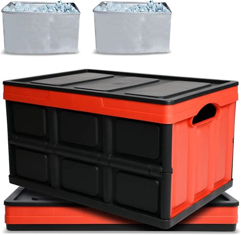 Amazon Com Collapsible Instant Crate Lidded Storage Bins Large Stackable Milk Crate Plastic