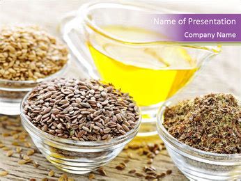 Healthy Flax Seed Oil PowerPoint Template Backgrounds Google Slides ID