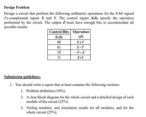 Design ProblemDesign A Circuit That Perform The Chegg