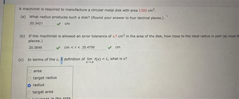 solved a machinist is required to manufacture a circular