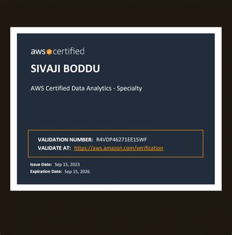 I Had Done Aws Data Analytics Specialty Das C01 Certification Sivaji Boddu