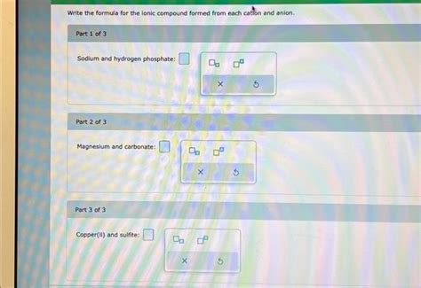 Solved Write The Formula For The Ionic Compound Formed From Chegg