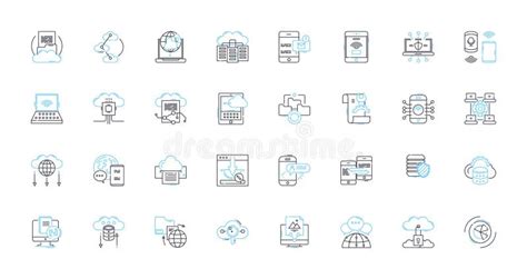 Data Analytics Linear Icons Set Insight Trends Predictive Metrics