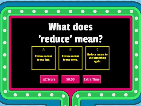 Reduce And Reuse Quiz Gameshow Quiz