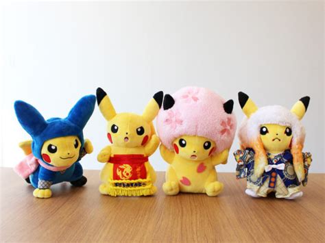 Pokemon Center Tokyo DX Exclusive Pikachu Plush Set Sakura Afro Shinobi Sumo Kabuki