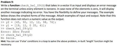 Solved Problem 9 Write A Function Checkhw109x That