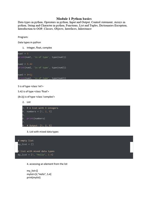 Module 1 Python Basics Programs Pdf Boolean Data Type Object