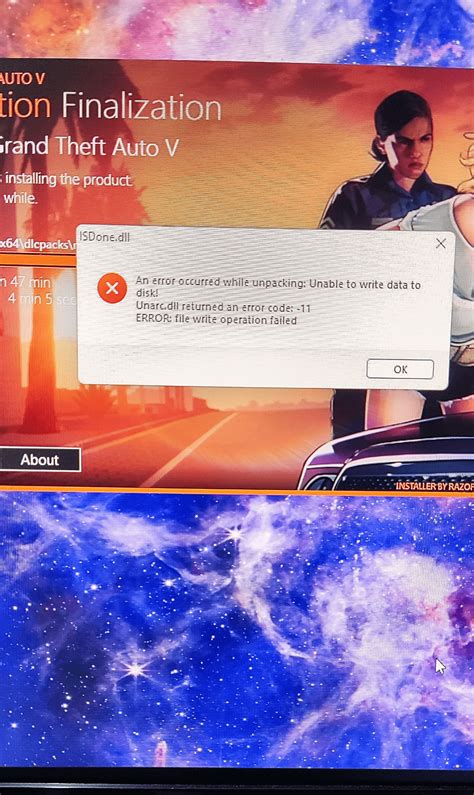 showing an error while installing gta v any solution r cracksupport
