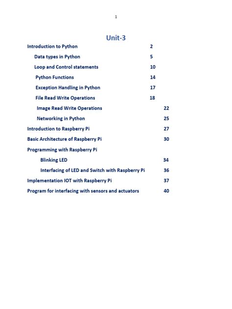 Unit 3 Pdf Raspberry Pi Python Programming Language
