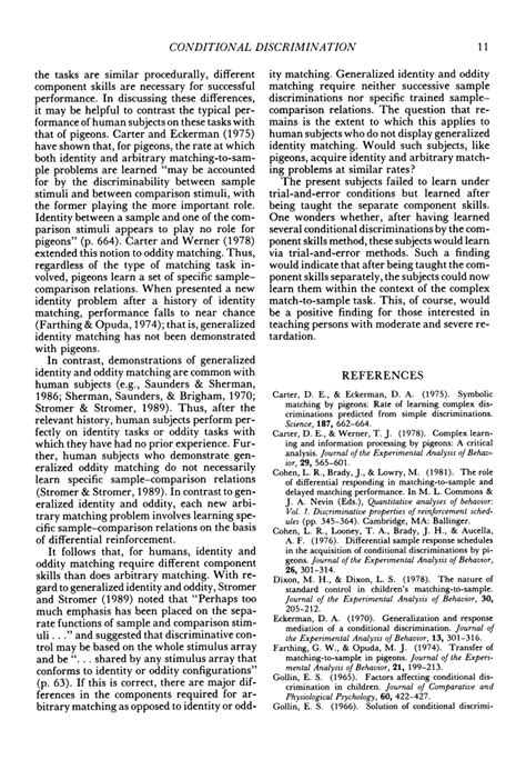 Conditional Discrimination In Mentally Retarded Adults The Effect Of Training The Component