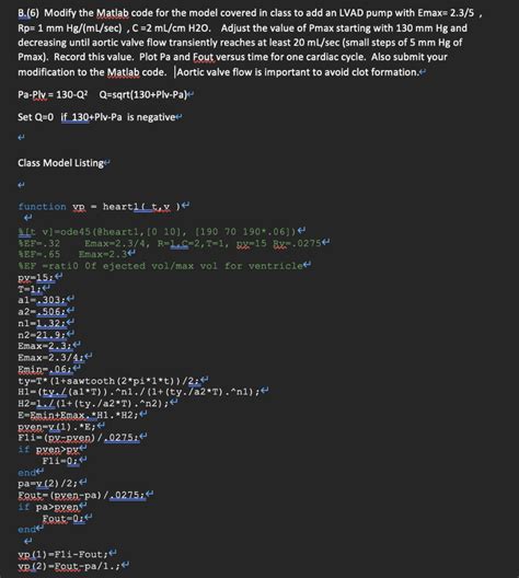 b 6 modify the matlab code for the model covered in