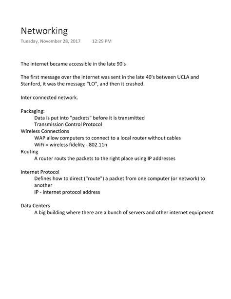 networking lecture notes 16 networking tuesday november 28 2017
